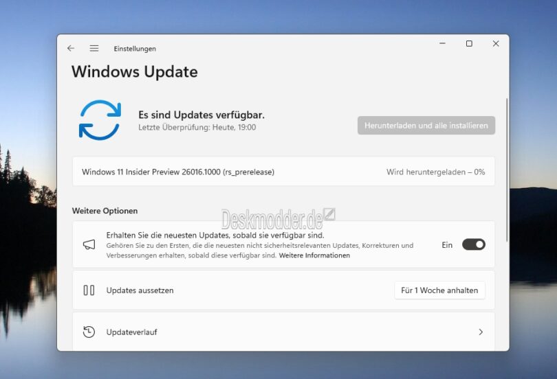 Windows 11 26016 inkl. ISO - Neue Insider im Canary Kanal - Deskmodder.de