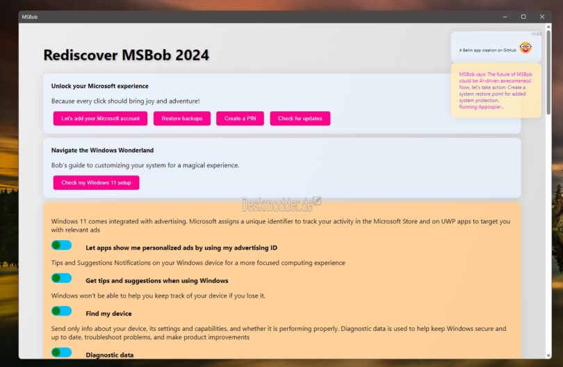 Microsoft Bob (MSBob) für Windows 11 / 10 als nachträgliches Add-on für ...