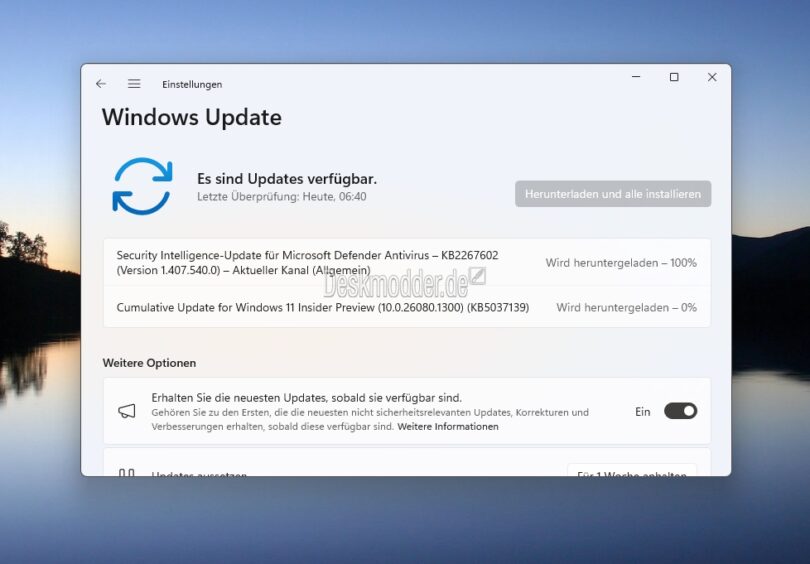 KB5037139 / KB5037140 als Hotpatch Windows 11 26080.1300 / 26080.1400 ...