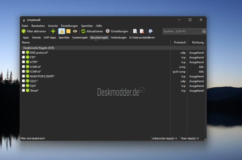 Simplewall wurde auf "Öffentliches Archiv" gesetzt - Deskmodder.de