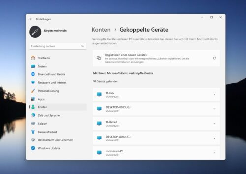 Windows 11 Gekoppelte Geräte in den Einstellungen - Deskmodder.de