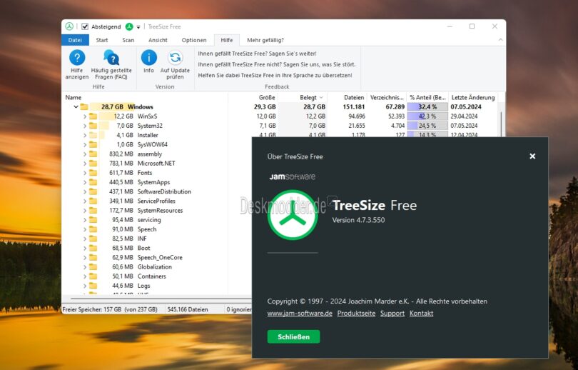 TreeSize Free 4.7.3 unterstützt Windows Server nicht mehr und noch ein ...