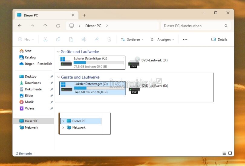 Windows 11 Datei Explorer - Microsoft führt einen schwarzen Rahmen um die markierten Elemente ...