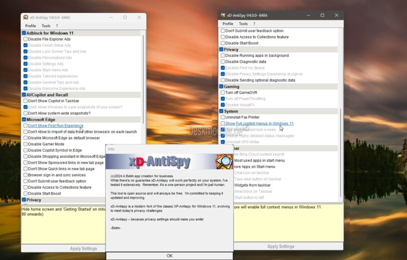 XD-AntiSpy - Das XP-AntiSpy für Windows 11 als kleines portables Tool [Update: Es geht doch ...