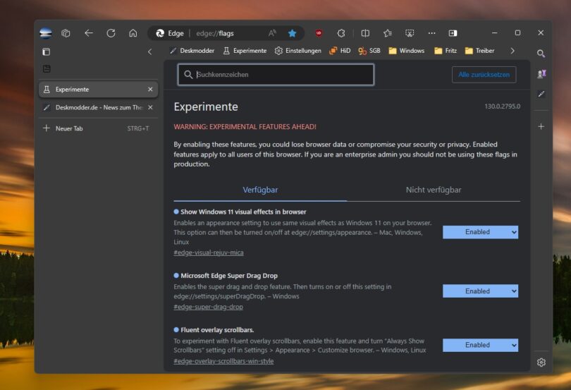 Microsoft Edge Abgerundete Tabs verschwinden bald - Deskmodder.de