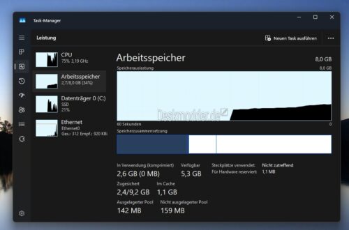 Windows 11 24H2 Task-Manager im dunklen Modus mit falschen Farben ...
