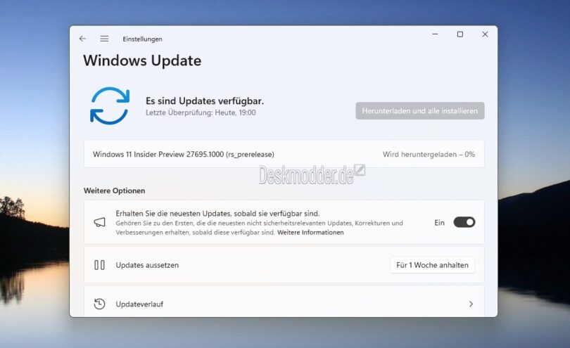 Windows 11 27695 als neue Insider im Canary Kanal Neues Ablaufdatum 15. ...