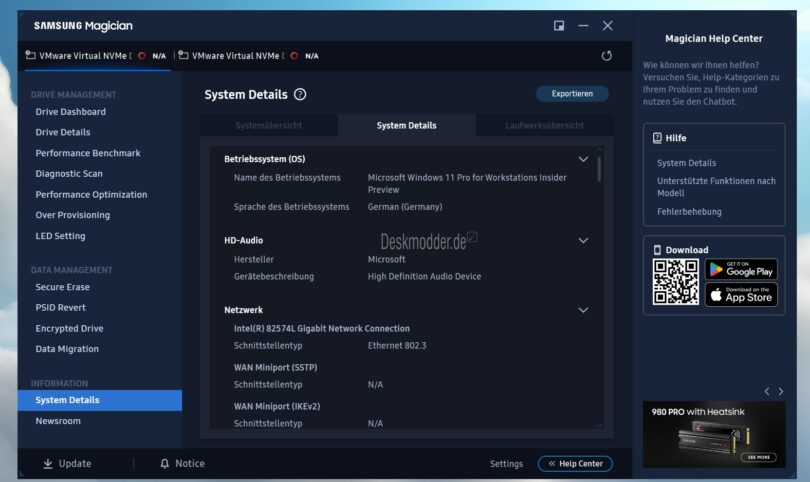 Samsung Magician 8.2.0 (8.2.0.880) mit neuen Funktionen erschienen - Deskmodder.de