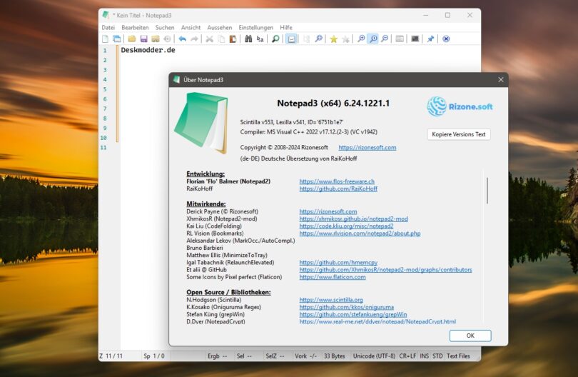 Notepad3 6.24 als Stable mit vielen neuen Funktionen erschienen ...