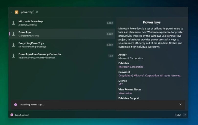 PowerToys Run erhält WinGet zum Download und Installation von ...