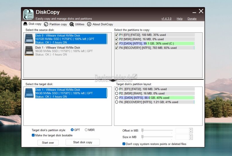 DiskCopy: Festplatten (SSDs) klonen, kopieren, reparieren, MBR-GPT ...
