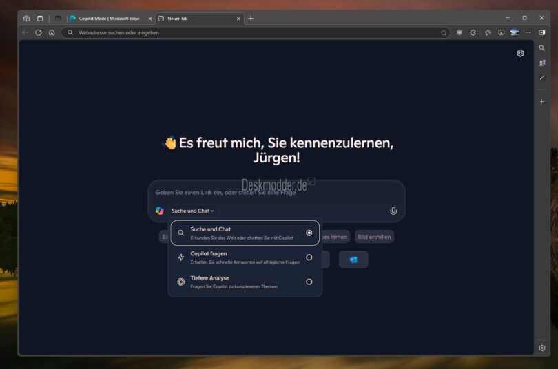 Copilot-Modus als Startseite im Microsoft Edge vorgestellt - Deskmodder.de
