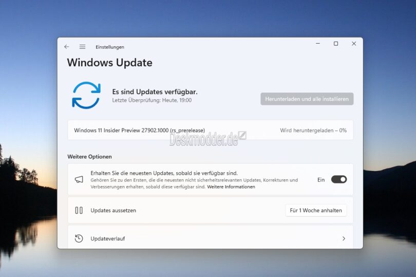Windows 11 27902 als neue Canary auch gleich als ISO für die Insider ...