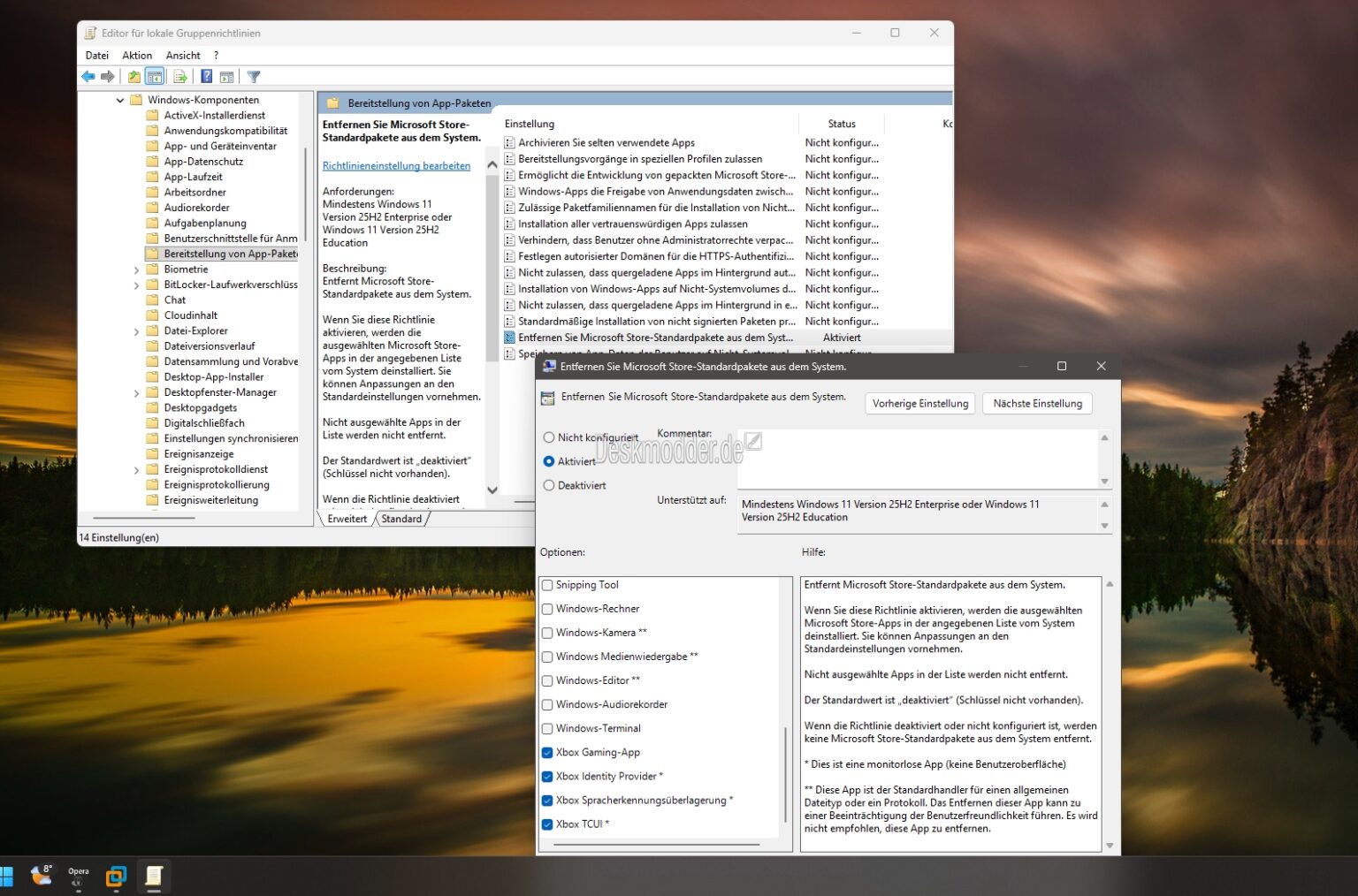 Windows 11 25H2 Standard App-Pakete über die Gruppenrichtlinien oder mit NAppClean entfernen ...