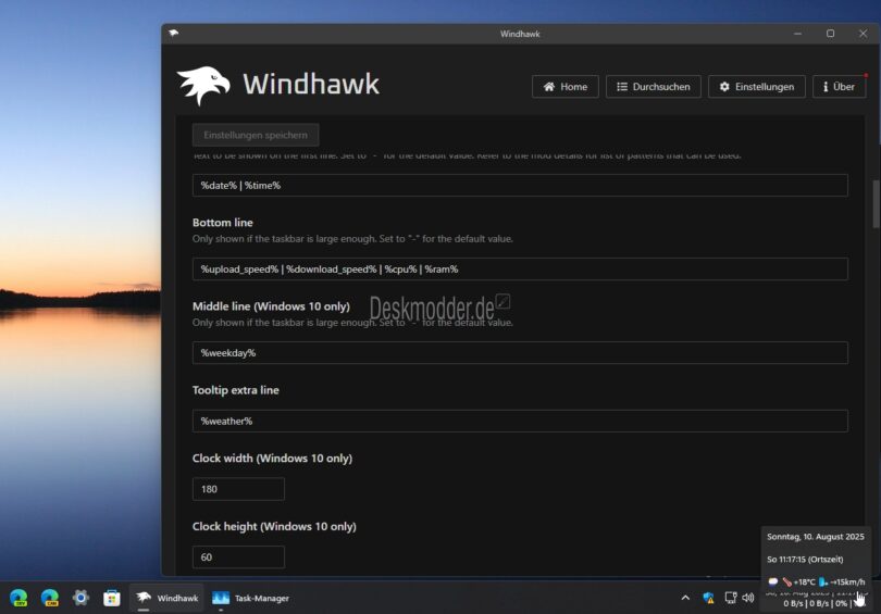 Windhawk Taskbar Clock Customization: Windows 11 Uhr in der Taskleiste ...