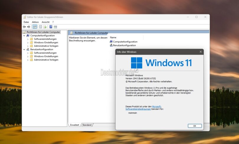 Windows 11 25H2 Gruppenrichtlinien / Administrative Templates (.admx ...