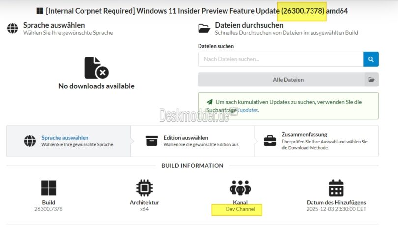 Windows 11 26300 als neue Dev oder doch Beta? in den internen ...