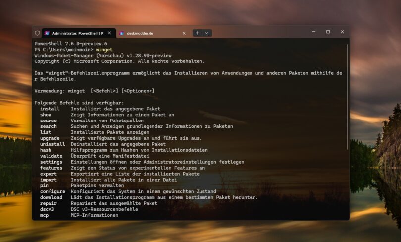 WinGet (Windows Package Manager) 1.28.90 als neue Preview - Deskmodder.de