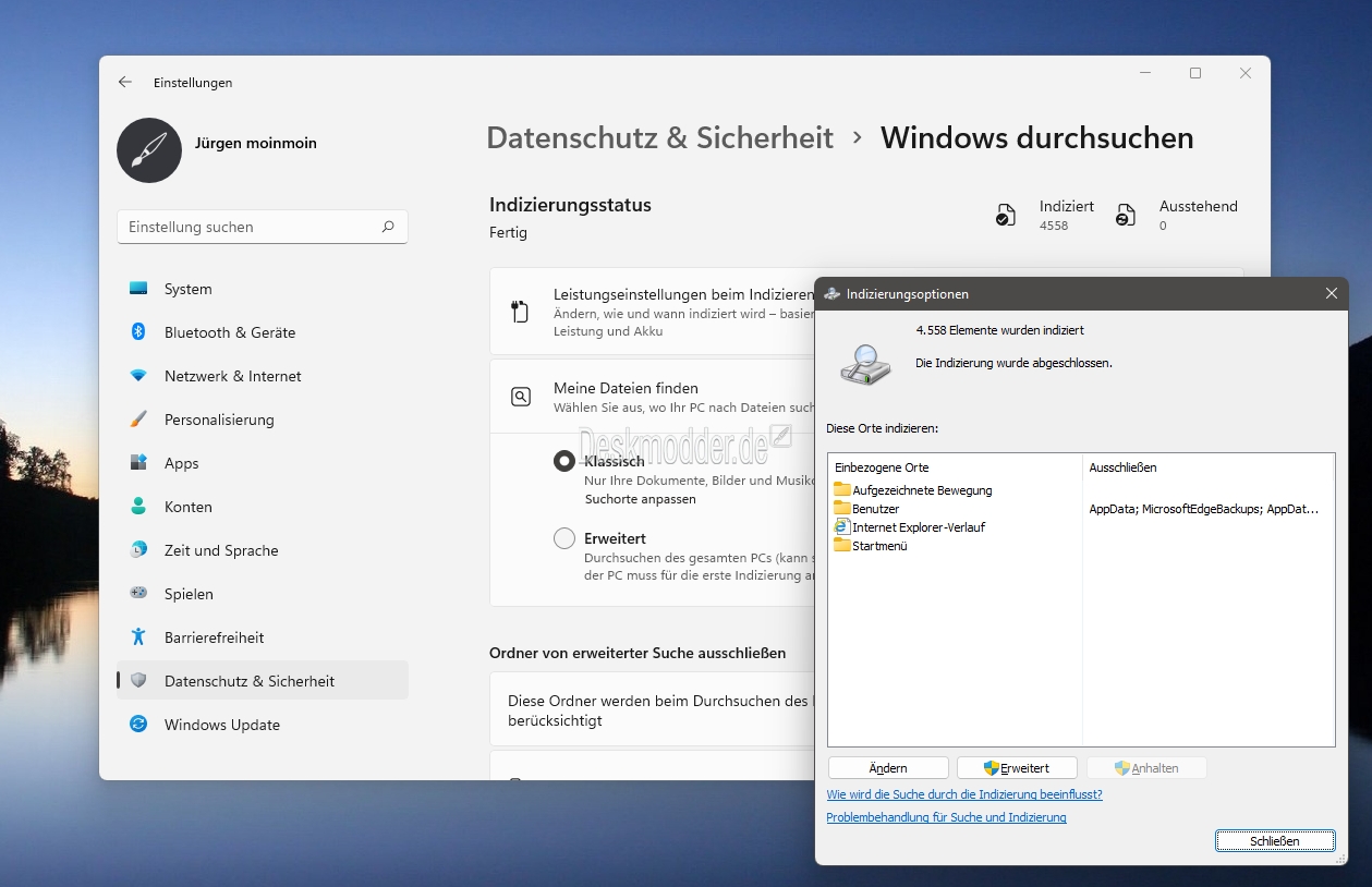 Datei:Such Index Windows 11 einstellen loeschen reparieren oder Ordner ...