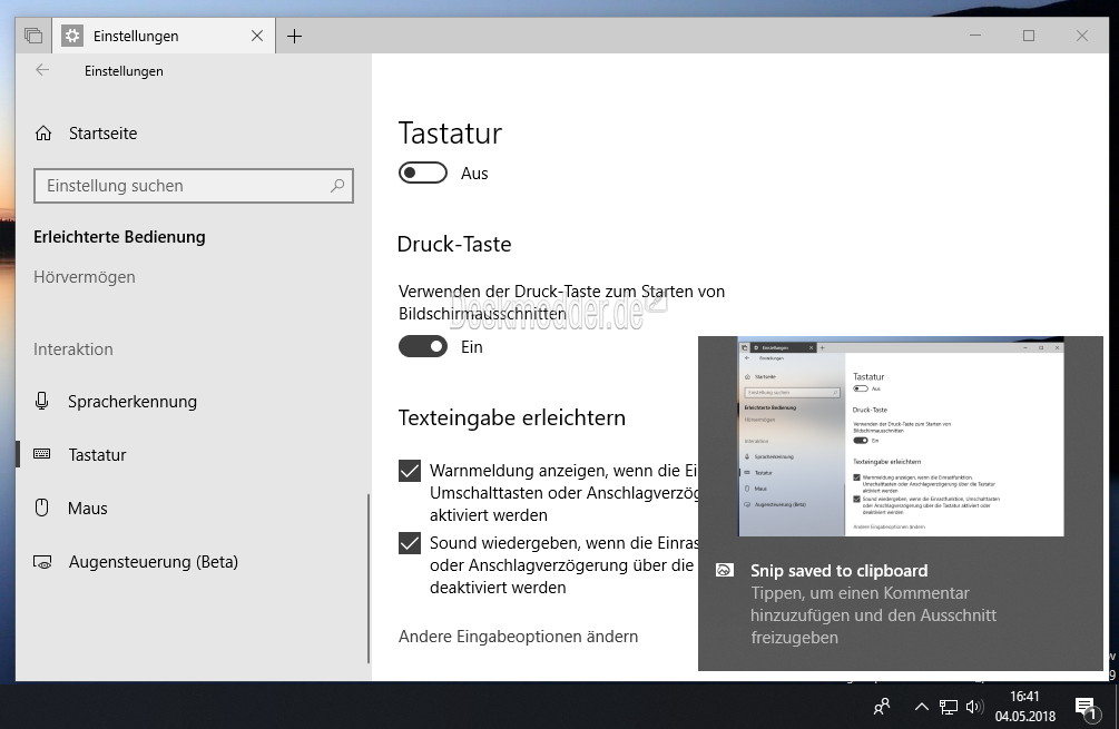 Datei:Druck-Taste Snipping Tool Windows 10-3.jpg Deskmodder Wiki