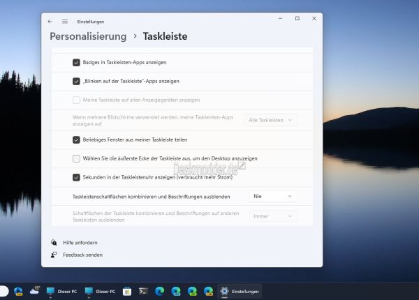 Windows 11 Taskleiste einrichten Tipps und Tricks Deskmodder Wiki