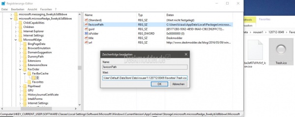 Favoritenleiste Edge