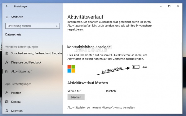 Zeitleiste Timeline deaktivieren aktivieren Windows 10 Deskmodder Wiki