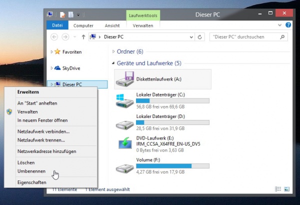Dieser PC im Explorer umbenennen in Computer Deskmodder Wiki