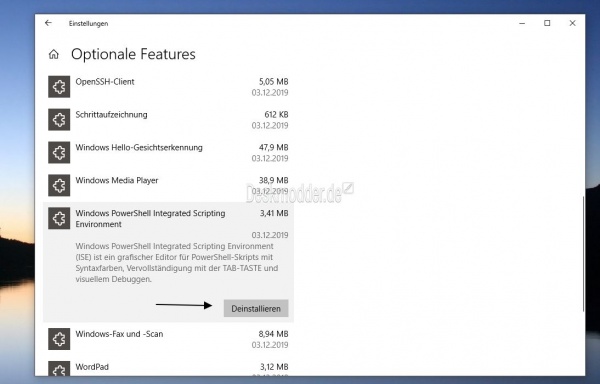 Windows PowerShell ISE installieren oder deinstallieren Windows 10 ...