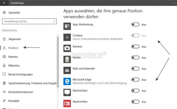 Position Ortung deaktivieren aktivieren Windows 10 Deskmodder Wiki