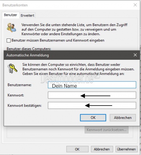 Netplwiz Windows 10 Automatisch anmelden Deskmodder Wiki